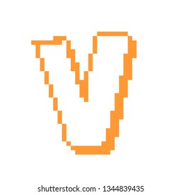 Pixel Art Letter V On White: vector de stock (libre de regalías ...