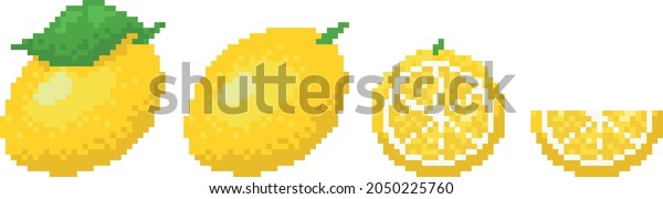 Pixel Art Fruit Lemon Old Style Stock Vector (Royalty Free) 2050225760 ...