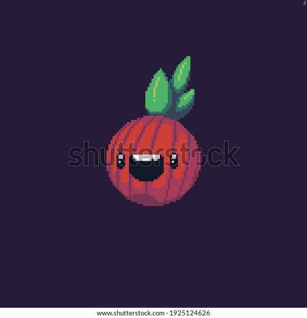 Pixel Art Funny Laughing Red Onion Stock Vector (Royalty Free ...