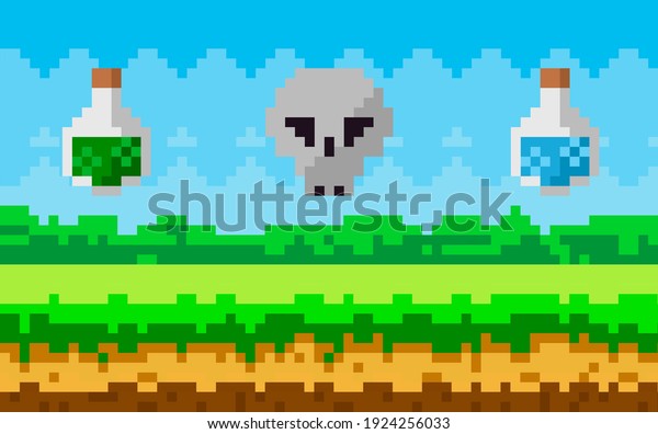 Pixel Art Game Background Reward Object Stock Vector (Royalty Free ...