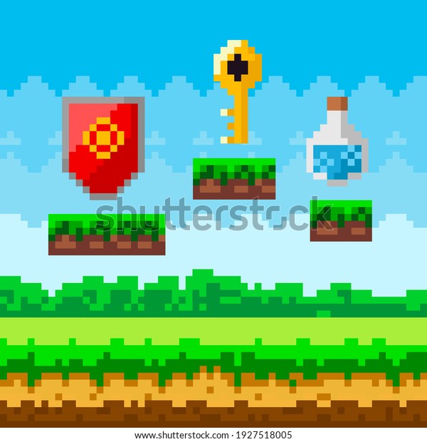 Pixel Art Game Background Reward Object Stock Vector (Royalty Free ...