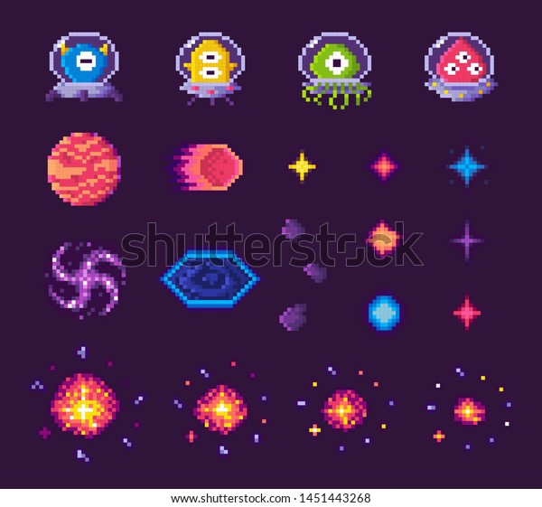 Pixel Art Game Icons Vector 8: เวกเตอร์สต็อก (ปลอดค่าลิขสิทธิ์ ...