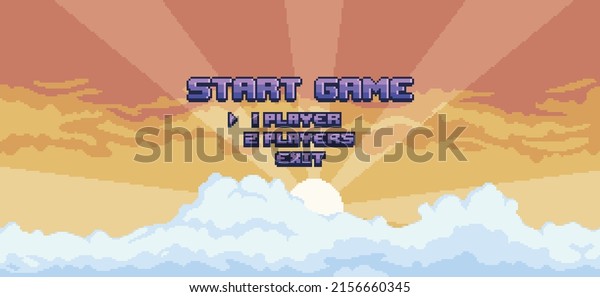 Menu du jeu Pixel art sur : image vectorielle de stock (libre de droits ...