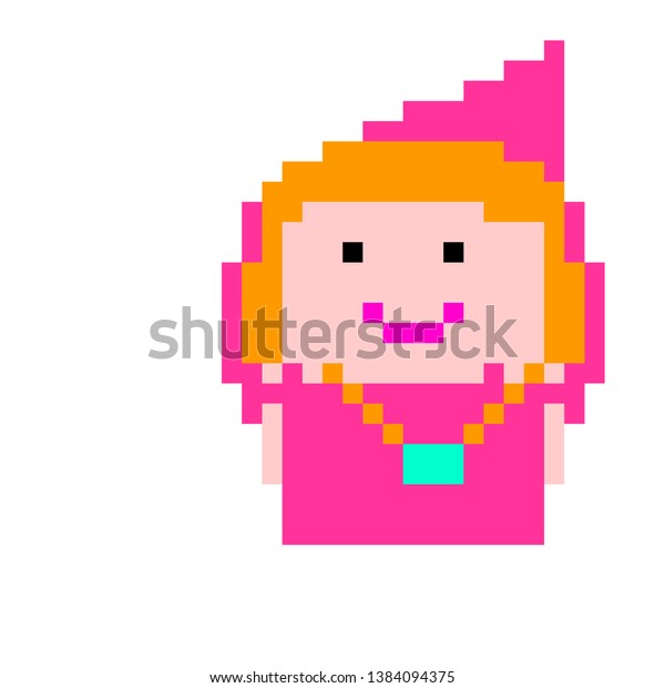 Pixel Art Girls Version Cartoon Stock Vector (Royalty Free) 1384094375 ...