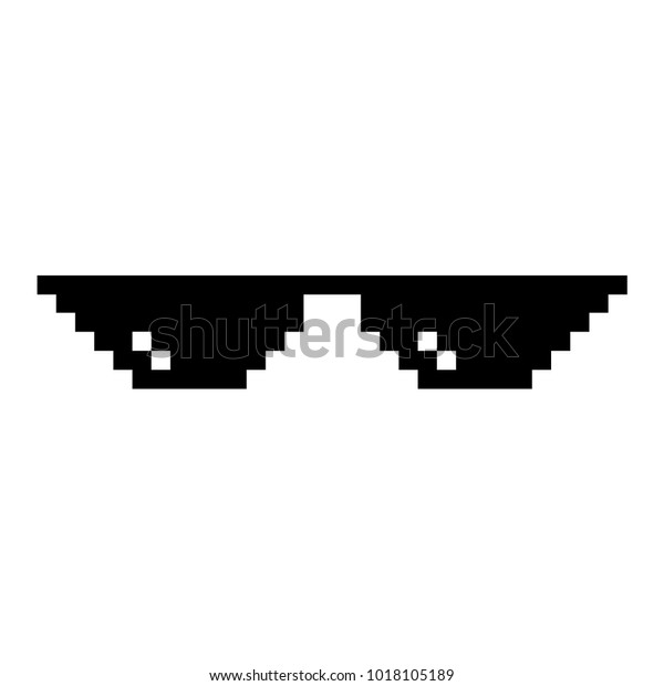 Pixel Art Glasses Isolated On White Stock Vector (Royalty Free ...
