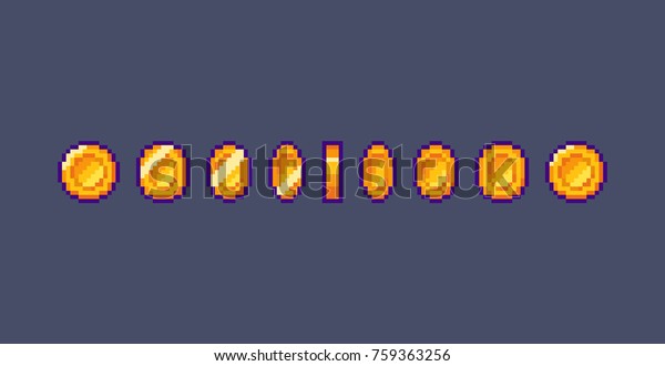 Pixel Art Gold Coin Stroke Animation Stock Vector (Royalty Free ...