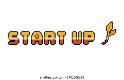 Pixel Art Gold Start Text Design Stock Vector (Royalty Free) 1901608663 ...