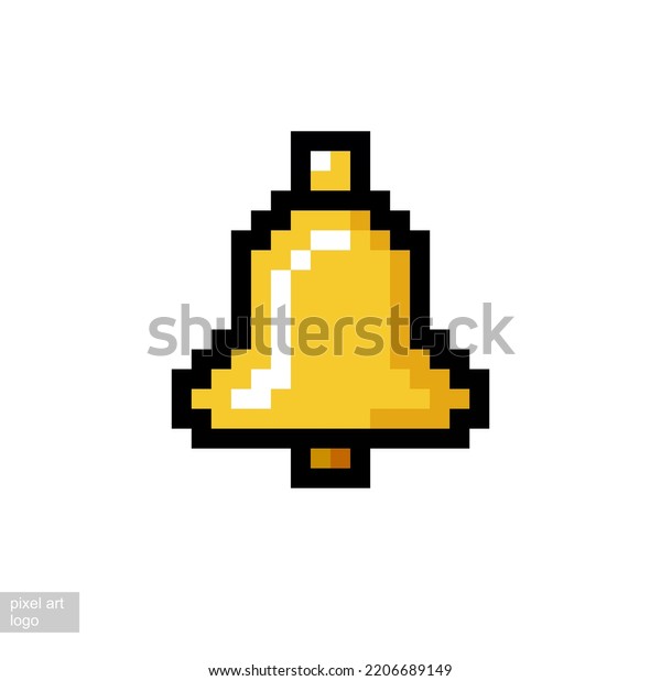 Pixel Art Golden Bell Icon Stock Vector (Royalty Free) 2206689149 ...