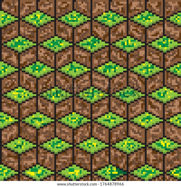 Pixel Art Grass Soil Blocks Vector Stock Vector (Royalty Free ...