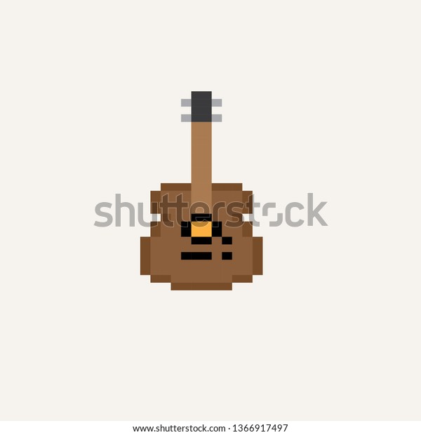 Pixel Art Guitar Stock Vector (Royalty Free) 1366917497 | Shutterstock