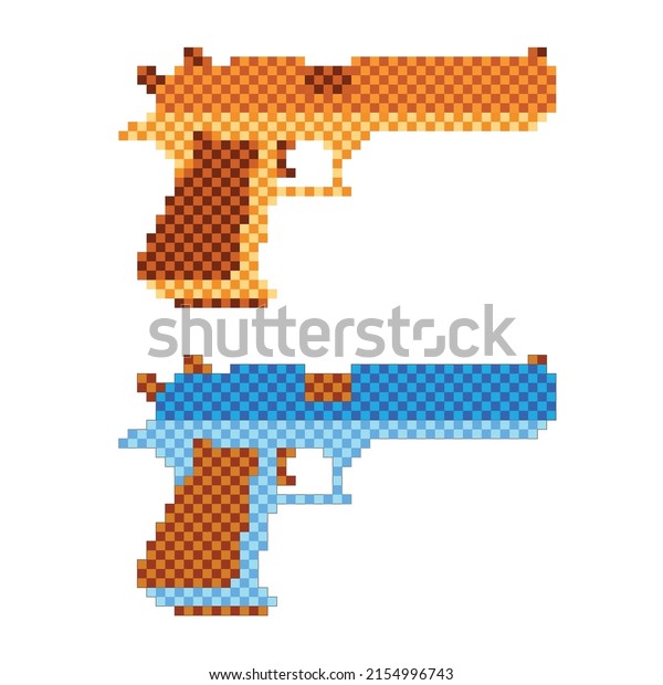 Pixel Art Gun On White Background 库存矢量图（免版税）2154996743 | Shutterstock