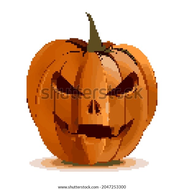 Pixel Art Halloween Design Jack Olantern Stock Vector (Royalty Free ...