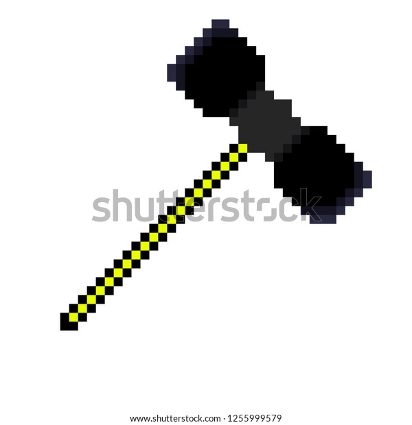 Pixel Art Hammer: เวกเตอร์สต็อก (ปลอดค่าลิขสิทธิ์) 1255999579 ...