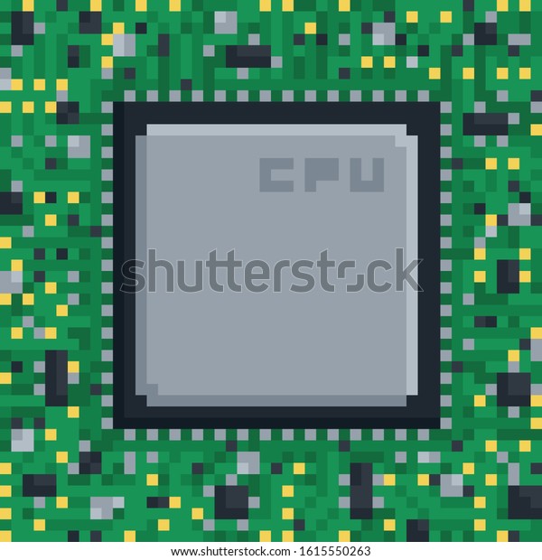 Pixel Art Hardware Illustration Circuit Board Stock Vector (Royalty ...