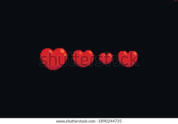 Pixel Art Heartbeat Animation Steps Stock Vector (Royalty Free ...