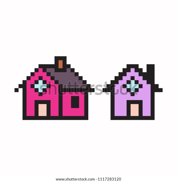 Pixel Art House Vector 8 Bit Stock Vector (Royalty Free) 1117283120 ...