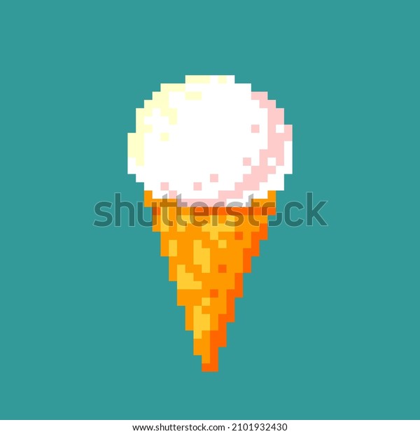 Pixel Art Ice Cream Isolated Vector: เวกเตอร์สต็อก (ปลอดค่าลิขสิทธิ์ ...