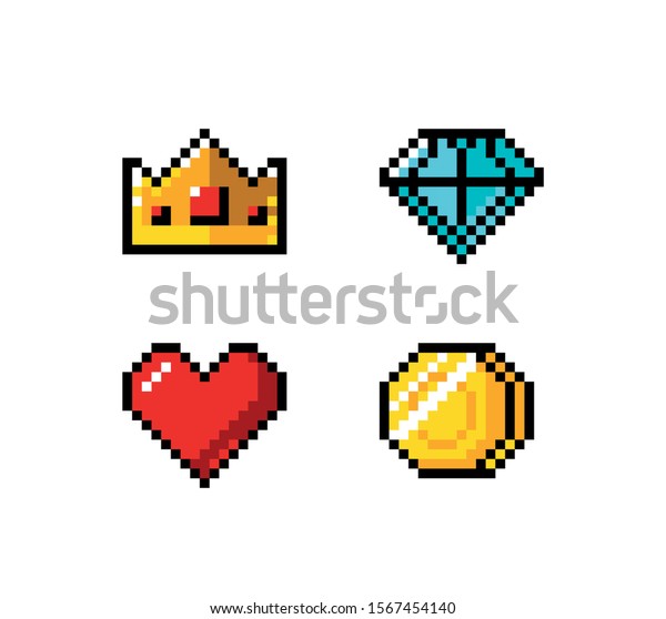 Pixel Art Icon Game Object Set Stock Vector (Royalty Free) 1567454140 ...