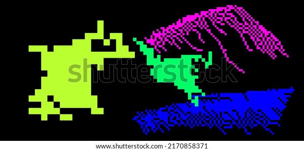 Stock vektor „Pixel Art Illustration Glitchy Computer Screen“ (bez ...