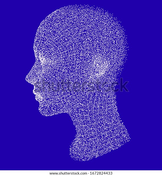Pixel Art Illustration Human Head Made Stock Vector (Royalty Free ...
