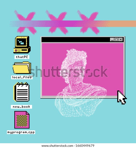 Pixel Art Ilustration Retro 80s Ui Stock Vector (Royalty Free ...