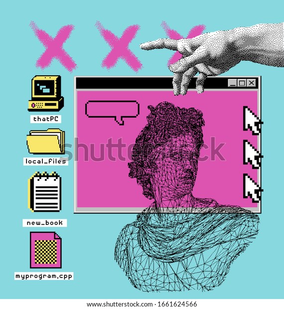 Pixel Art Ilustration Retro 80s Ui Stock Vector (Royalty Free) 1661624566