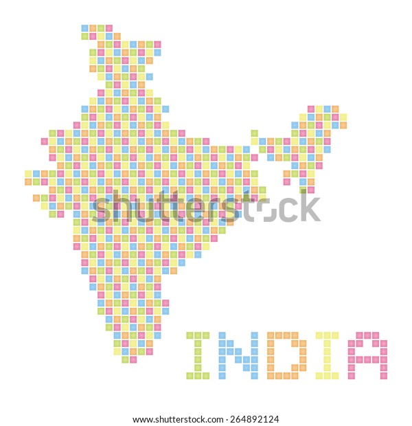 Pixel Art India Colorful Stock Vector (Royalty Free) 264892124 ...