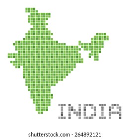 Vector Outline India Pixel Art Style Stock Vector (Royalty Free) 198354089