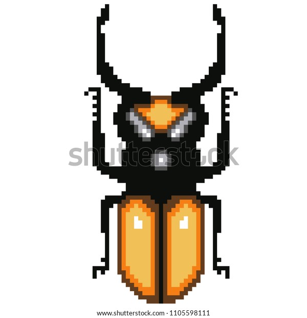 Pixel Art Insect 스톡 벡터(로열티 프리) 1105598111