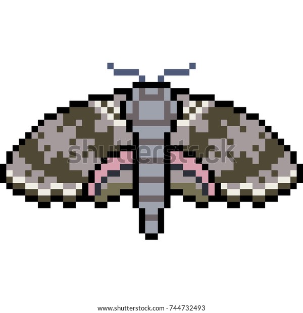 Pixel Art Insect Moth Isolated Stock Vector (Royalty Free) 744732493 ...