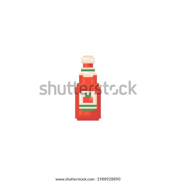 Pixel Art Ketchup Icon Vector Retro Stock Vector (Royalty Free ...