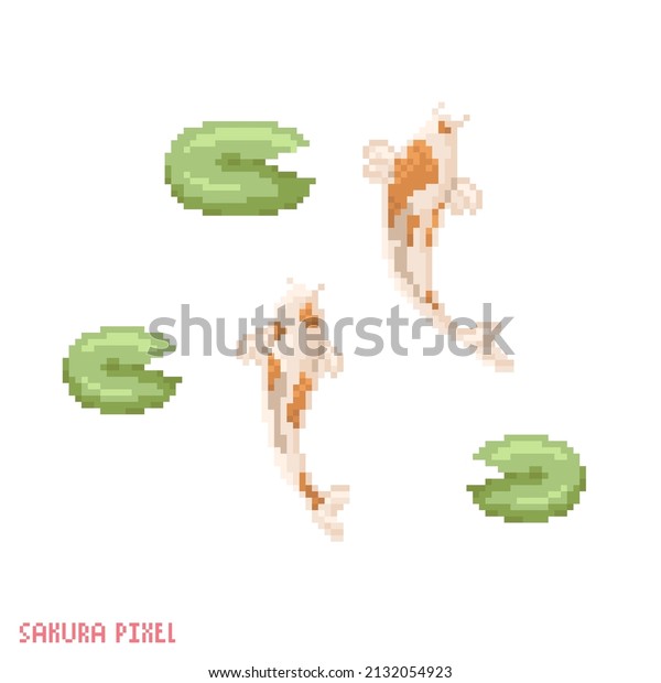 Pixel Art Koi Fish Carp Icon: เวกเตอร์สต็อก (ปลอดค่าลิขสิทธิ์ ...