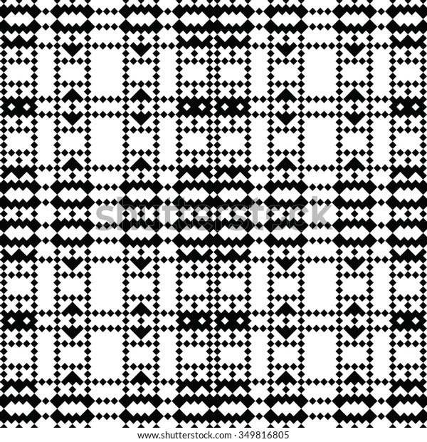 Pixel Art Lace Black White Vector Stock Vector (Royalty Free) 349816805