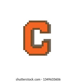 Pixel Art Letter C On White Stock Vector (Royalty Free) 1349633606 ...