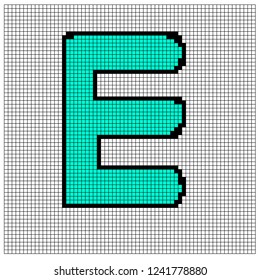 Pixel Art Letter E Stock Vector (Royalty Free) 1241778880 | Shutterstock