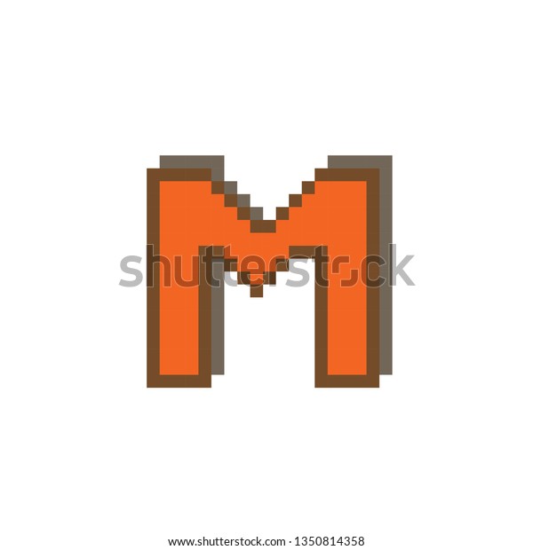 Pixel Art Letter M On White: เวกเตอร์สต็อก (ปลอดค่าลิขสิทธิ์ ...