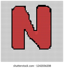 Pixel Art Letter N Stock Vector (Royalty Free) 1242036208 | Shutterstock