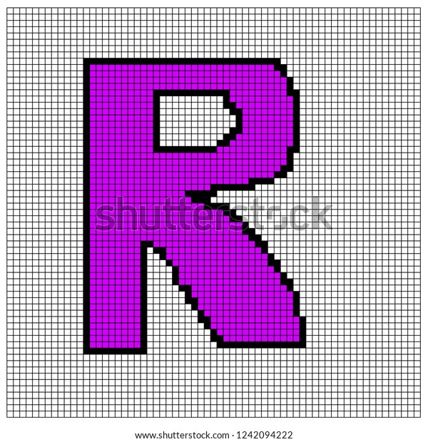 Pixel Art Letter R Stock Vector (Royalty Free) 1242094222 | Shutterstock