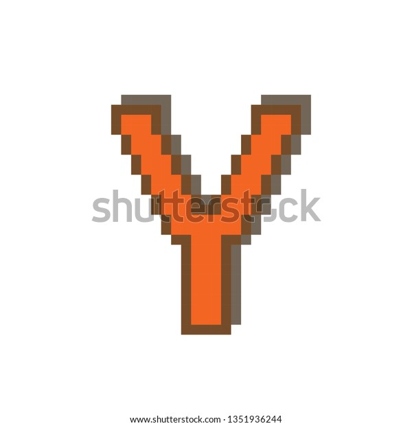 Pixel Art Letter Y On White Stock Vector (Royalty Free) 1351936244 ...
