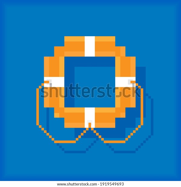Pixel Art Life Preserver Rescue Belt 库存矢量图（免版税）1919549693 | Shutterstock