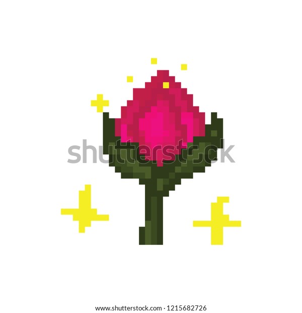 Pixel Art Lotus Flower : image vectorielle de stock (libre de droits ...