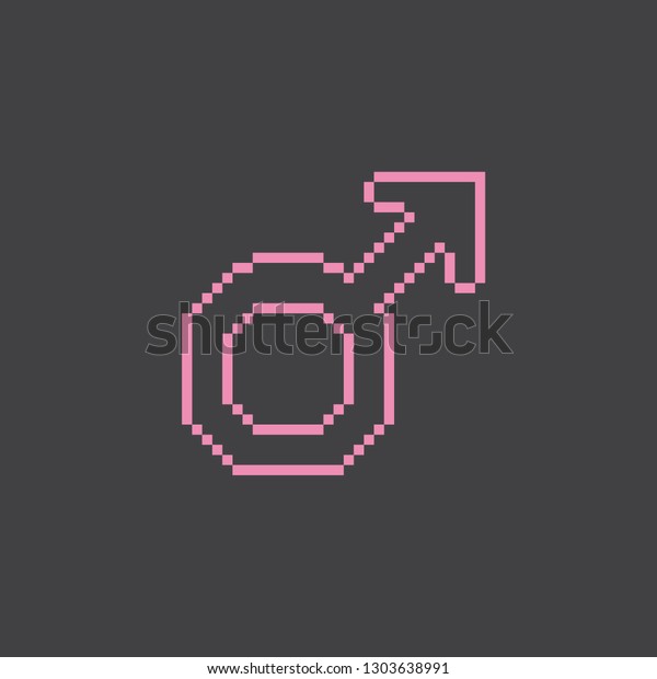 Pixel Art Male Gender Vector Icon Stock Vector (Royalty Free ...