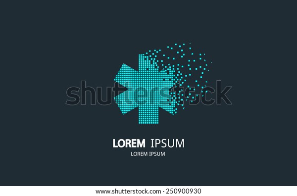Pixel Art Medical Logo Vector Logotype: immagine vettoriale stock ...