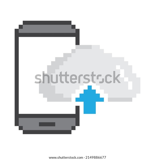 Pixel Art Mobile Phone Icon Pixel Stock-vektor (royaltyfri) 2149886677 ...