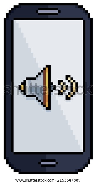 Pixel Art Mobile Phone Speaker Volume: เวกเตอร์สต็อก (ปลอดค่าลิขสิทธิ์ ...