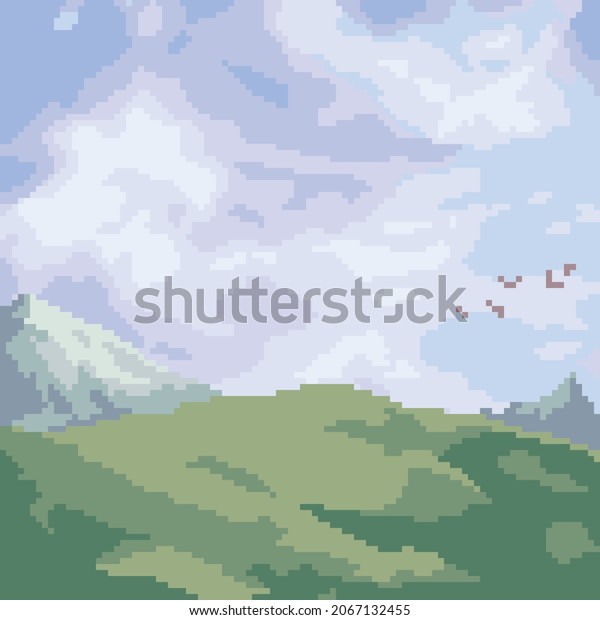 Pixel Art Mountain Nature View 库存矢量图（免版税）2067132455 | Shutterstock