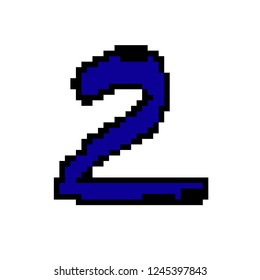 Pixel Art Number 2 Stock Vector (Royalty Free) 1245397843 | Shutterstock