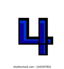Pixel Art Number 4 Stock Vector (Royalty Free) 1245397831