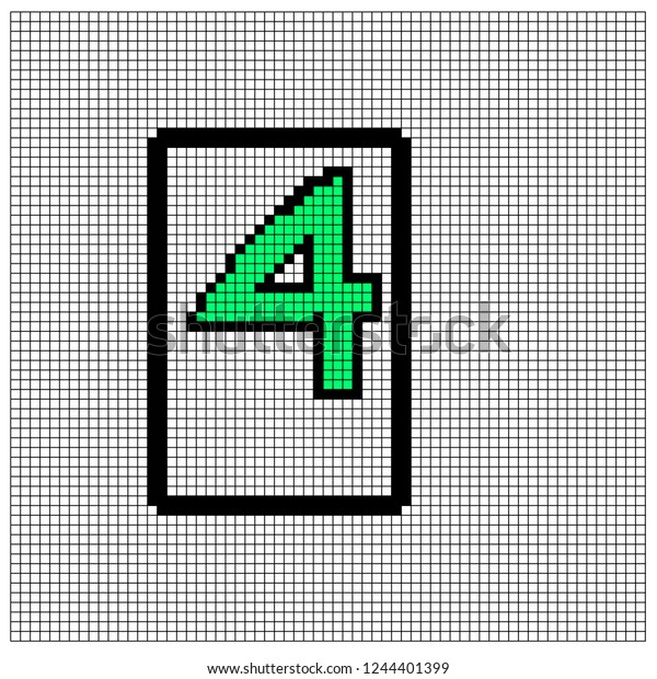 Pixel Art Number 4 Stock Vector (Royalty Free) 1244401399 | Shutterstock