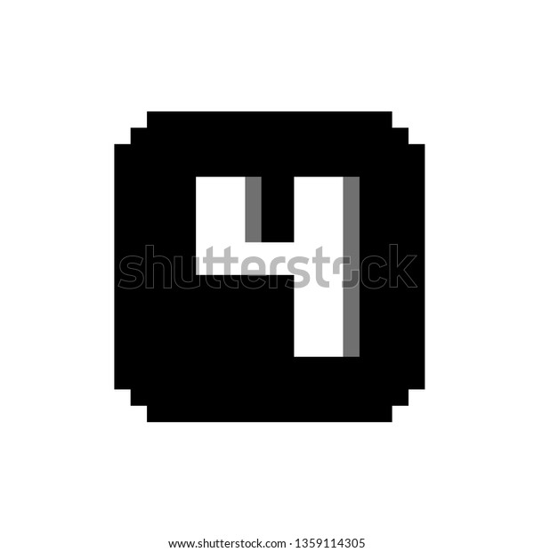 Pixel Art Number 4 White Black Stock Vector (Royalty Free) 1359114305 ...
